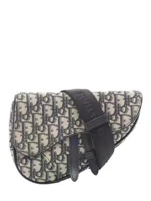 Dior Saddle Oblique Jacquard Mini Crossbody Bag - Blue