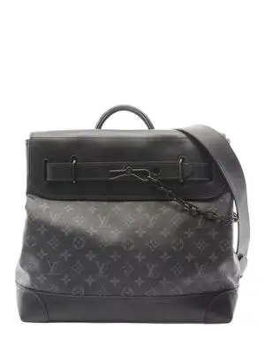 LOUIS VUITTON Louis Vuitton Monogram Eclipse Steamer PM Tote Bag Black