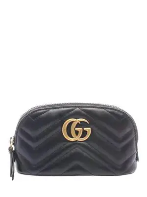 GUCCI Gucci GG Marmont Quilted Leather Makeup Bag