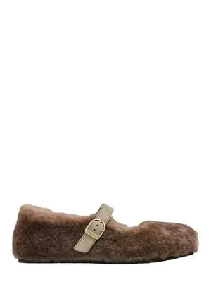 BIRKENSTOCK Santa Clarita Buckled Ballet Flats - Brown