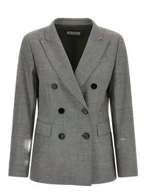 Alberto Biani Double-breasted Grisaille Blazer - Grey