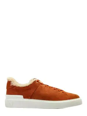 BALMAIN Balmain B-Court Shearling-Trim Sneakers