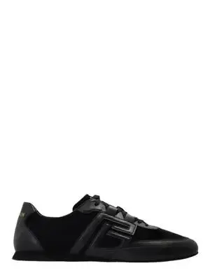 Balmain Logo-patch Leather Sneakers - Black