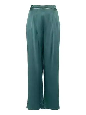 ERES Silk Satin Wide Leg Trousers - Green