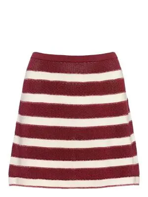 ERES Horizontal Stripe Mini Skirt - Red