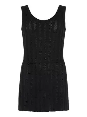 ERES Pointelle Knit Tank Top - Black