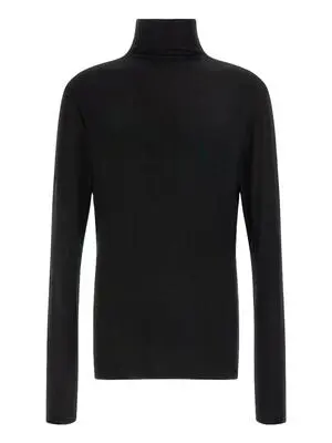 THOM KROM Long Sleeve Roll Neck Sweater - Black