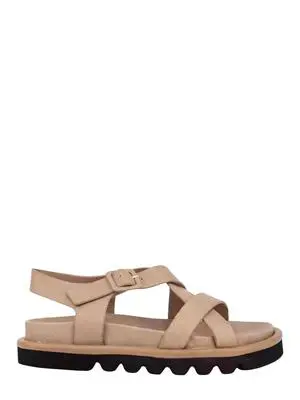 SERGIO MORETTI FIRENZE Crossover Strap Sandals - Neutrals