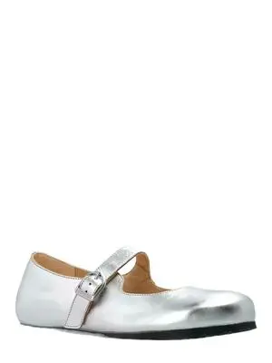 BIRKENSTOCK Santa Clarita Metallic Ballet Flats - Silver