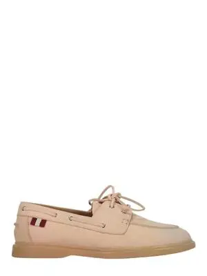 Bally Beige Leather Lace-up Loafers - Neutrals