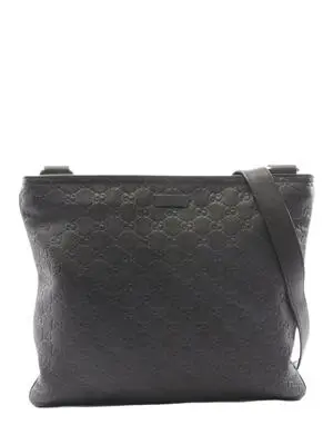 Gucci Debossed Guccissima Leather Messenger Bag - Brown