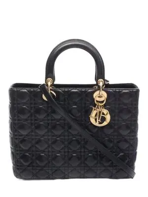Dior Lady Cannage Tote Bag - Black