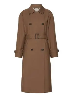 Max Mara Double Breasted Long Sleeve Coat - Brown