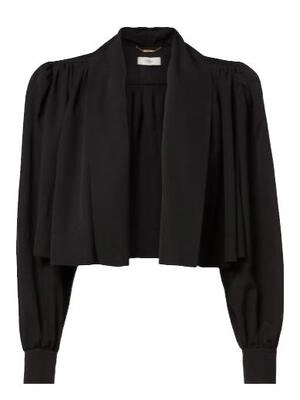 Chloé Gathered Cropped Faille Jacket - Black