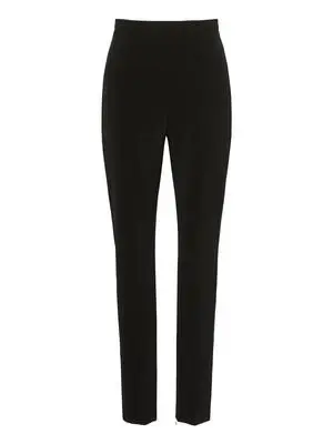 Max Mara Slim Stretch Trousers With Side Zipper - Black
