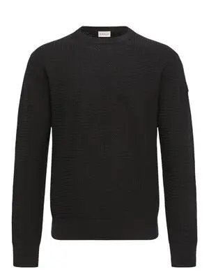 Moncler Moncler Textured Cashmere Wool Sweater Black