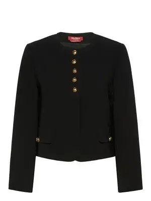 Max Mara Long-sleeved Jacket With Patch Pockets - Black