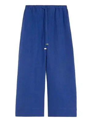 Max Mara Drawstring Wide Leg Trousers - Blue