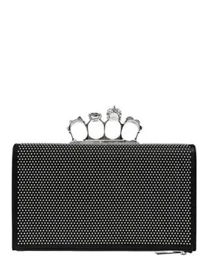 Alexander McQueen Knuckle Studded Clutch Bag - Black