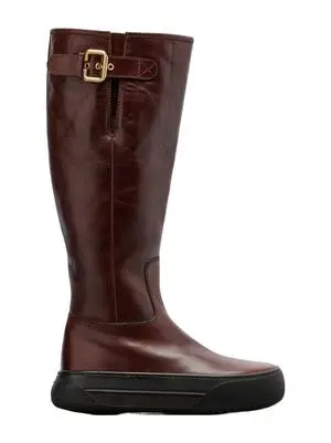 Chloé Delia Leather Knee-high Boots - Brown