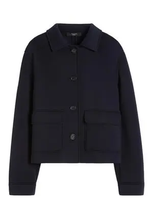Max Mara Flap-pocket Buttoned Jacket - Navy Blue