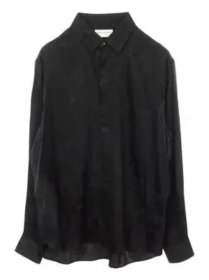 Saint Laurent 2010s Floral-jacquard Shirt - Black