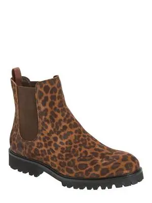 PEDRO GARCIA Silva Leopard Print Chelsea Boots - Hazelnut Leopard Velour