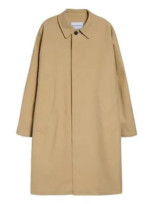 Givenchy Cotton Double Face Car Coat With Leather Trim - Beige
