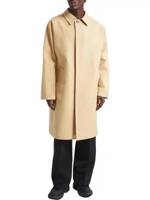 Givenchy Cotton Double Face Car Coat With Leather Trim - Beige