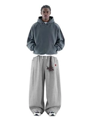 AELFRIC EDEN Baggy Sweatpants With Dachshund Charm - Grey