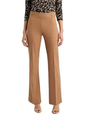 Anne Klein Side Tab Pull-on Trousers - Vicuna
