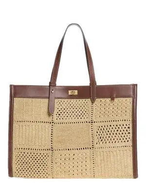 ANYA HINDMARCH Mortimer Patchwork Raffia Tote - Natural