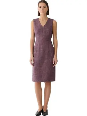 LAFAYETTE 148 NEW YORK Lafayette 148 New York Sleeveless V-Neck Wool Midi Sheath Dress