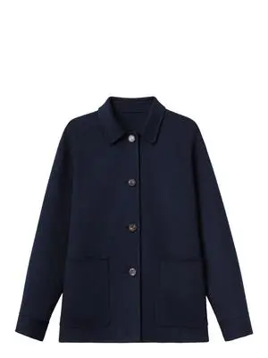 Lafayette 148 New York Lafayette 148 New York Wool-Cashmere Double-Face Shirt Jacket Blue Ink