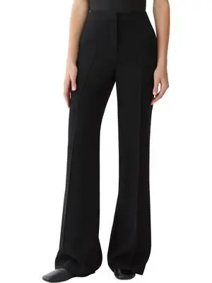 Lafayette 148 New York Lafayette 148 New York Crepe High Rise Flared Pants Black
