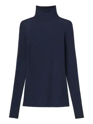 LAFAYETTE 148 NEW YORK Lafayette 148 New York Viscose Cashmere Jersey Slim Turtleneck