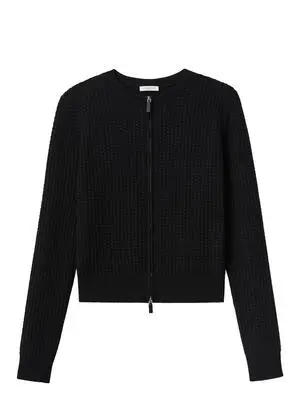 LAFAYETTE 148 NEW YORK Lafayette 148 New York Cashmere Cable Cropped Zip Cardigan