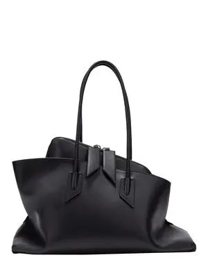 Attico THE ATTICO La Passeggiata Medium Top Handle Bag Black
