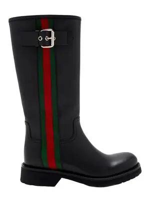 Gucci GUCCI Kate Boot With Stripe Detail Black