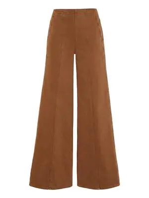 Ulla Johnson Bianca Wide Leg Seamed Jeans - Umber