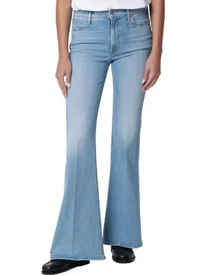 MOTHER The Doozy Flared Trousers In Stretch Denim - Light Blue