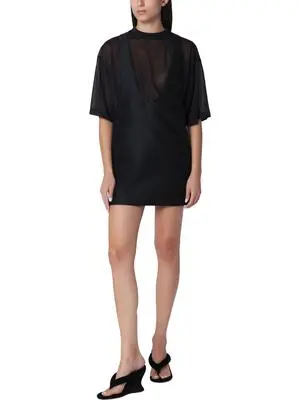 Balenciaga Wool And Silk Mini Dress - Black