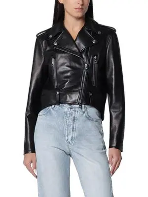 Balenciaga Leather Biker Jacket - Black