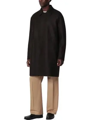 Harris Wharf London Dark Wool Coat - Brown