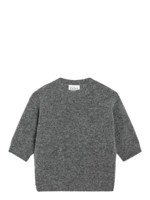 DOUUOD Short Sleeve Crewneck Sweater - Grey