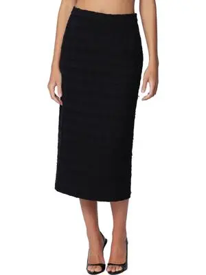 ALESSANDRA RICH Alessandra Rich Black Bouclé Tweed Midi Skirt