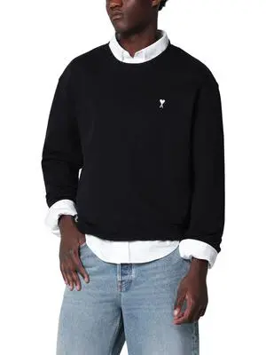 AMI Paris De Coeur Crewneck Sweatshirt - Black