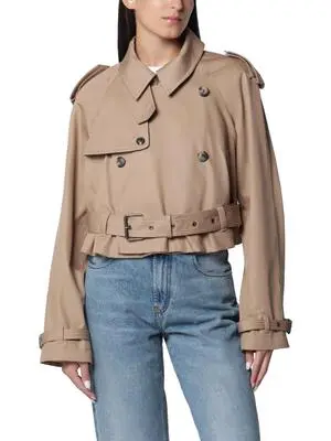 JW Anderson Short Cotton Trench Coat - Beige