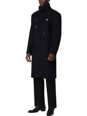 TOM FORD Midnight Wool Double-breasted Coat - Blue