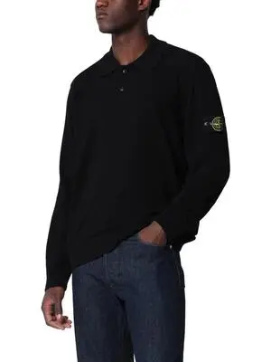 Stone Island Stone Island Black Wool Polo Sweater Black